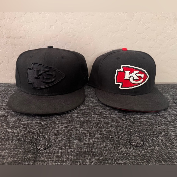 New Era | Accessories | Kc Chiefs New Era Black 59fifty Hats | Poshmark